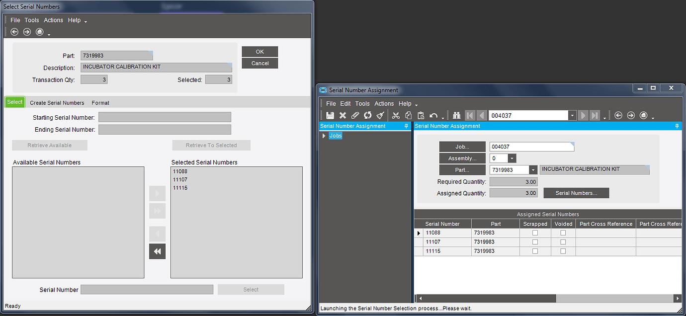 Error: "X serial numbers required but Y serial numbers assigned for the ...