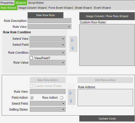 Dashboard grid properties View Rule vs Rule Wizard in deployed ...